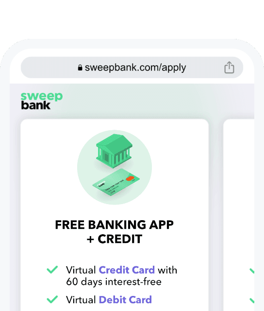 Discover banking at SweepBank with free mobile banking and credit card ...